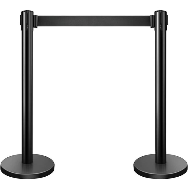 Stanchions Crowd Control Barriers Stanchion with 6.5 Foot Black ...