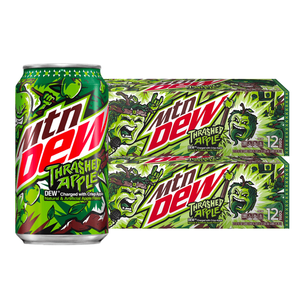 Mountain Dew Thrashed Apple Soda Soft Drink Pop, 24 Pack Cans - Walmart.com