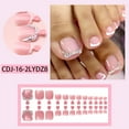 24 Pieces Short Square Artificial Toenails With Glitters Rhinestones ...