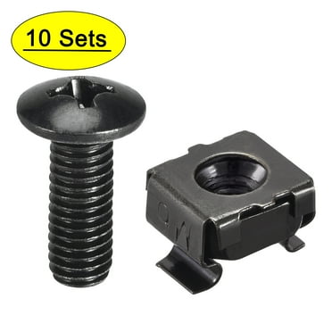 ATOM NEXUS 50 Pack Carbon Steel 10/32 Rack Screws with Nylon Washers ...