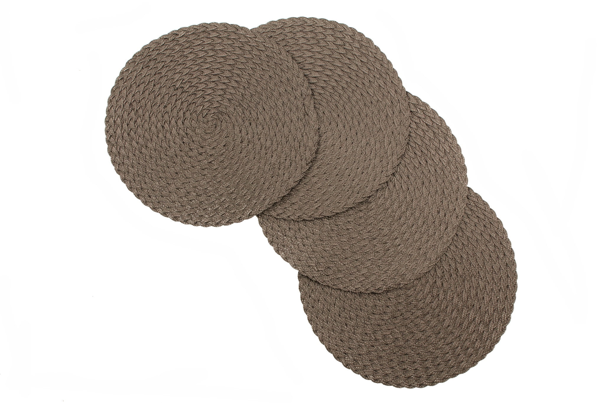 Daisy Woven Braided Table Placemats 15 Inches Round Set of 4 Non-Slip ...