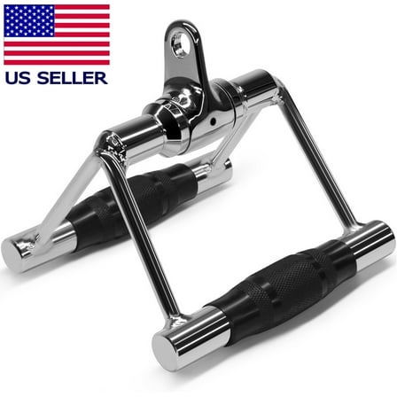 Gymax Cable Machine Attachment Set V-Shaped Press Down Bar, Tricep Rope ...