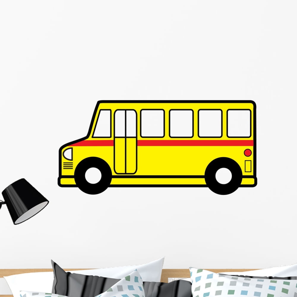 School Bus Wall Decal Mural by Wallmonkeys Peel and Stick Graphic (36 ...