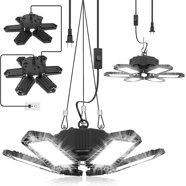 Indoor 3-Panel LED Garage Light, Directional Ceiling Light with Socket ...