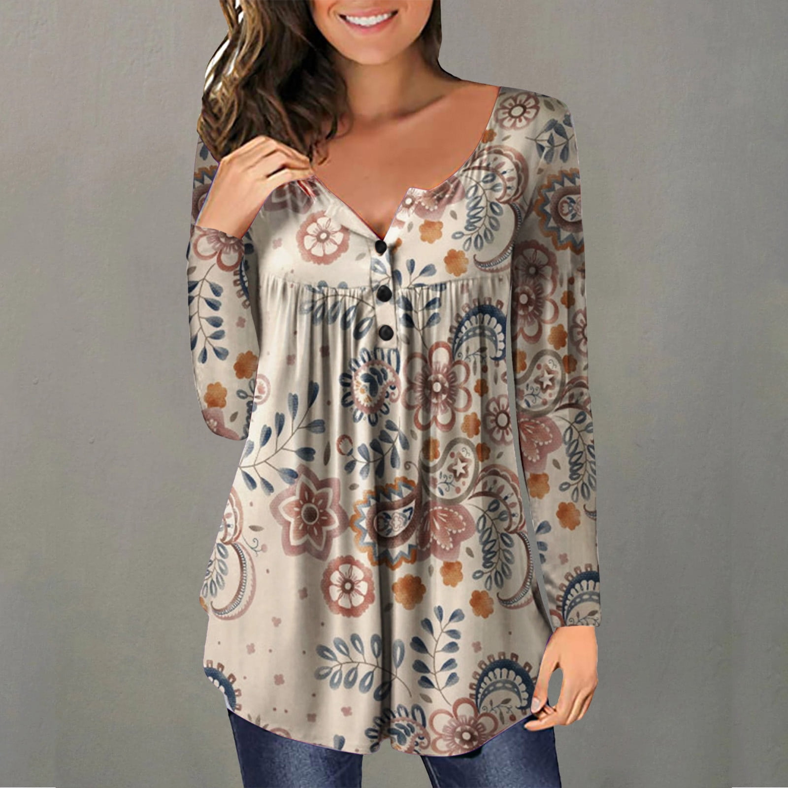 Zanvin Fall Shirts Sales Clearance Women Casual Tunic T Shirt Tops