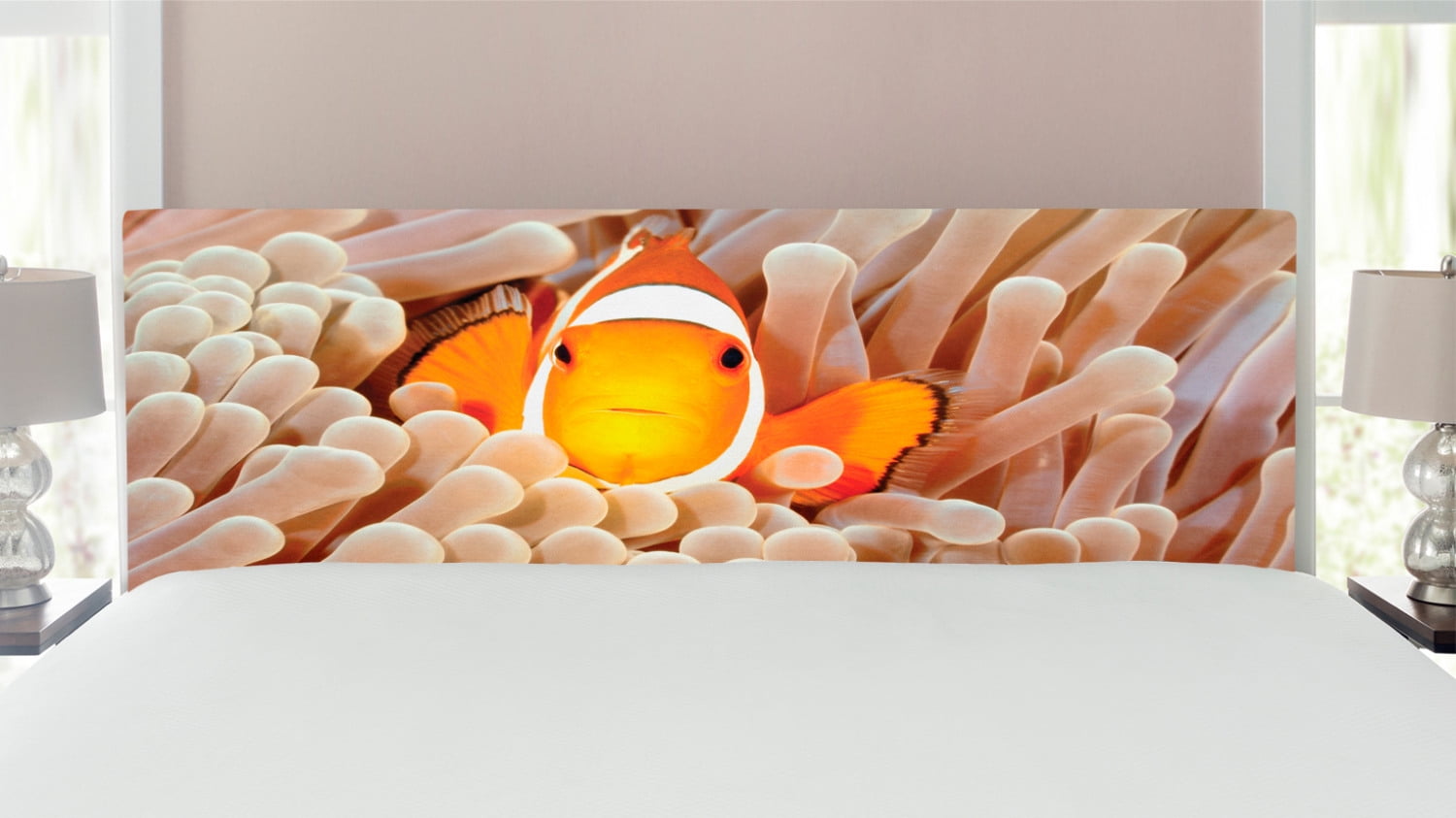 Ocean Headboard, Clown Fish Swimming in Tentacles in Pacific Ocean Bali ...