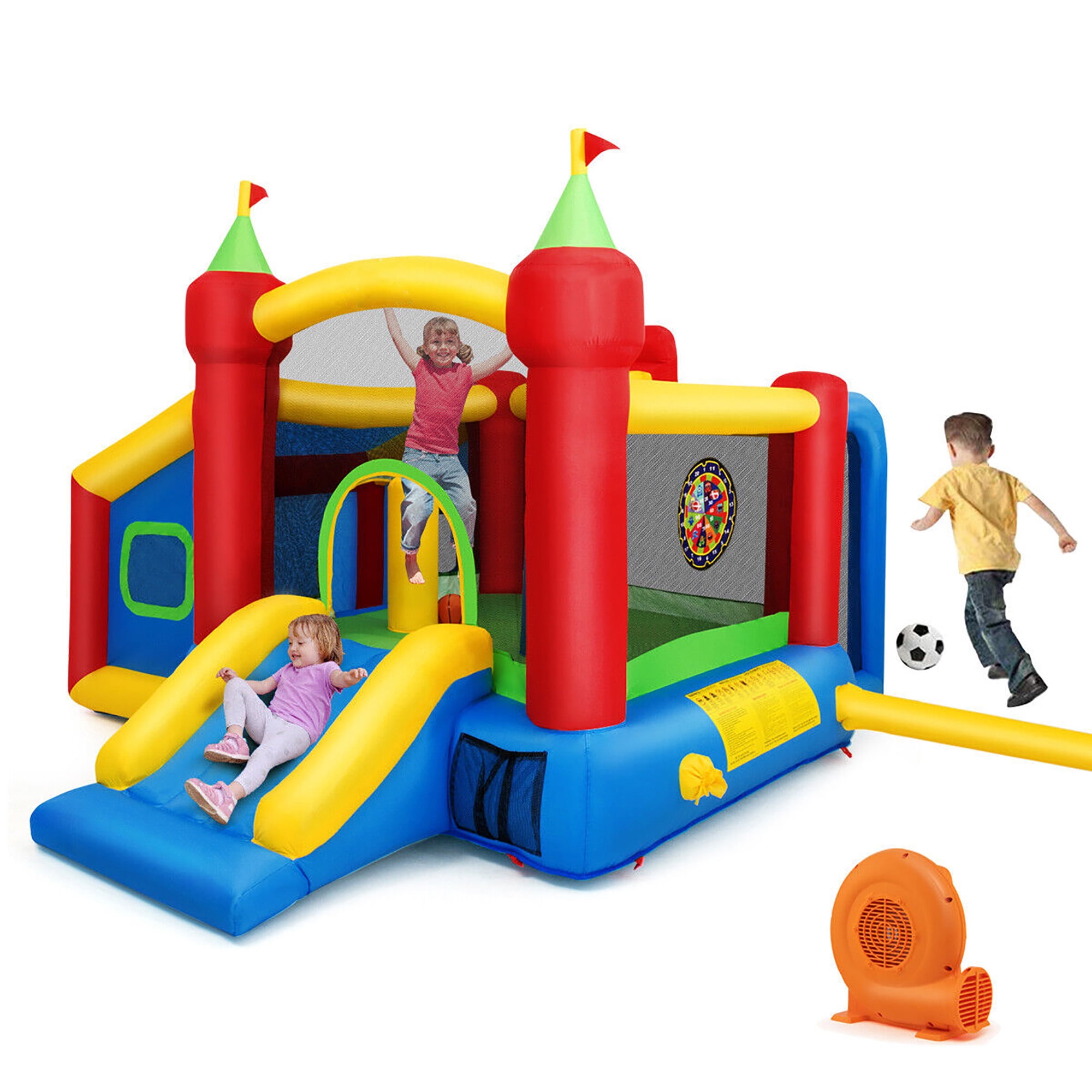 Gymax Kids Inflatable Bounce House Play Slide Jumping Castle Ball Pit ...