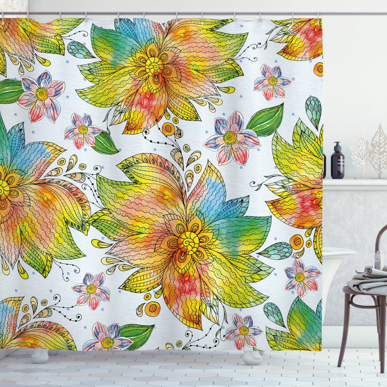 Ambesonne Floral Shower Curtain, Macro Flower Petals Art, 69"Wx75"L ...