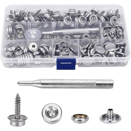 SICED 150 Pieces Screw Snap Fasteners, Canvas Snaps Snaps, for 15mm ...