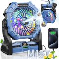 20000mAh Portable Solar Camping Fan with Light Phone Charger for ...