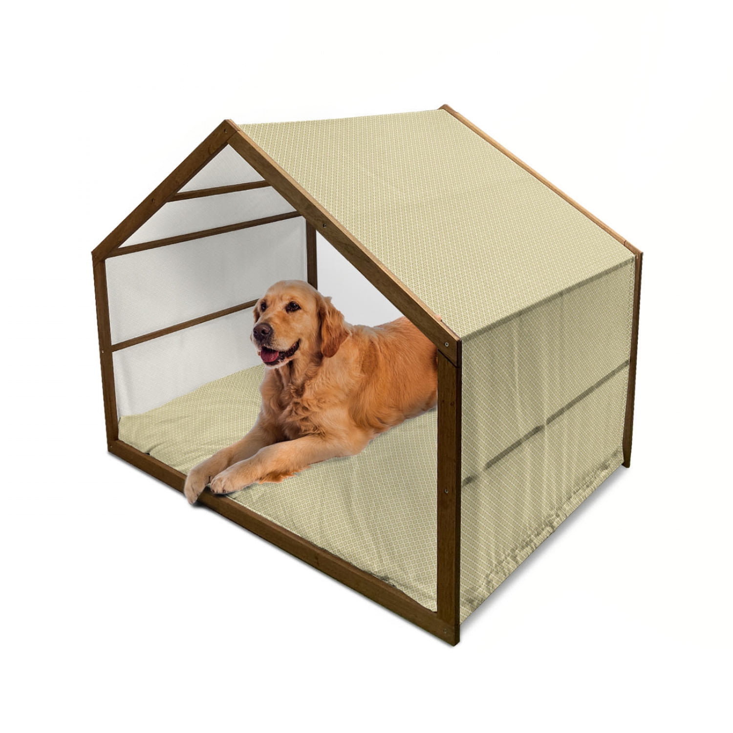 Retro Pet House, Vintage Style Nostalgic Diamond Line Pattern ...