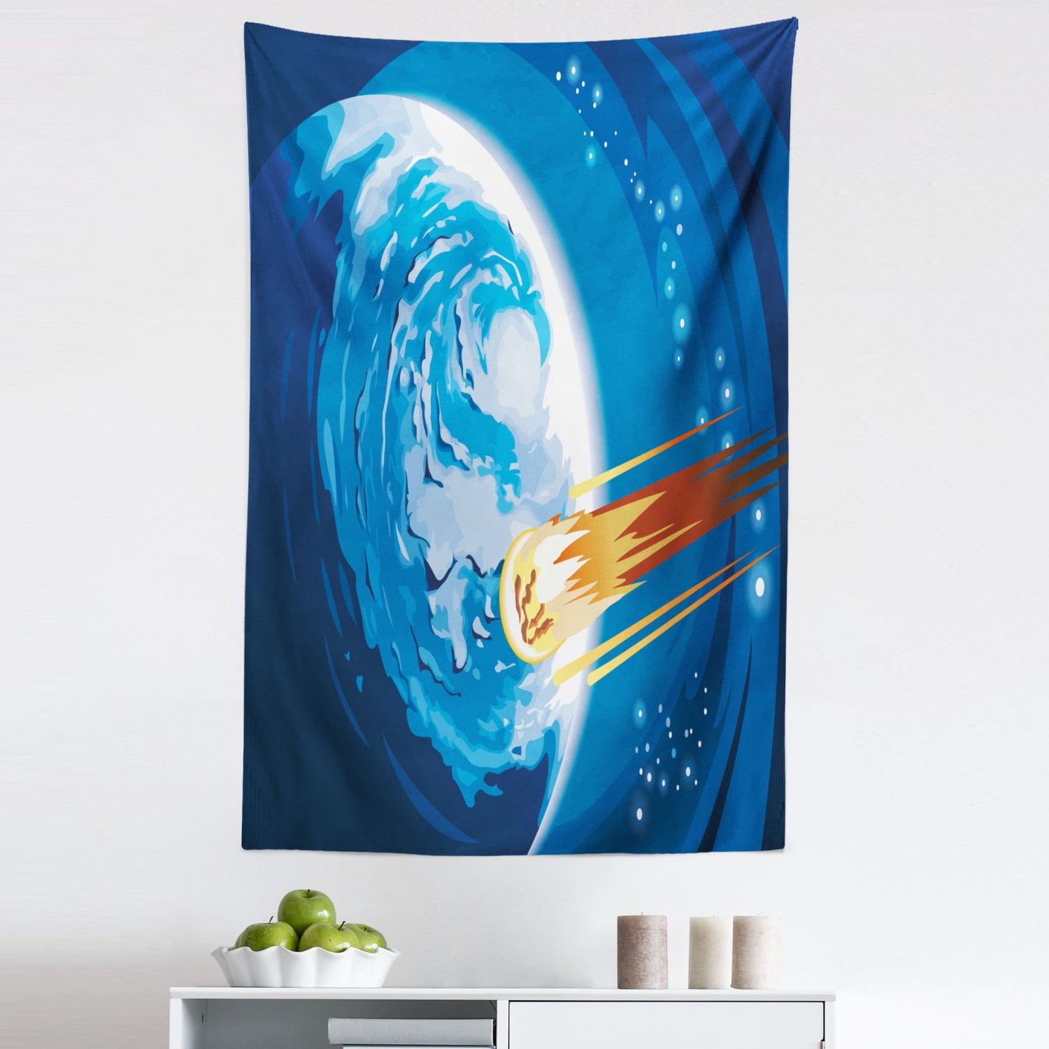 Fantasy Tapestry, Space Comet Rushing to Planet Galaxy Cosmos Themed ...