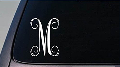 Monogram M vine initial *I358* 6 inch tall Sticker decal letters gift ...