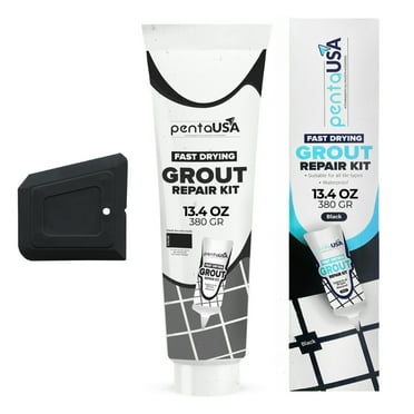 PentaUSA Tile Grout Repair Kit - Black 8.8oz Grout Filler,Fast Drying ...