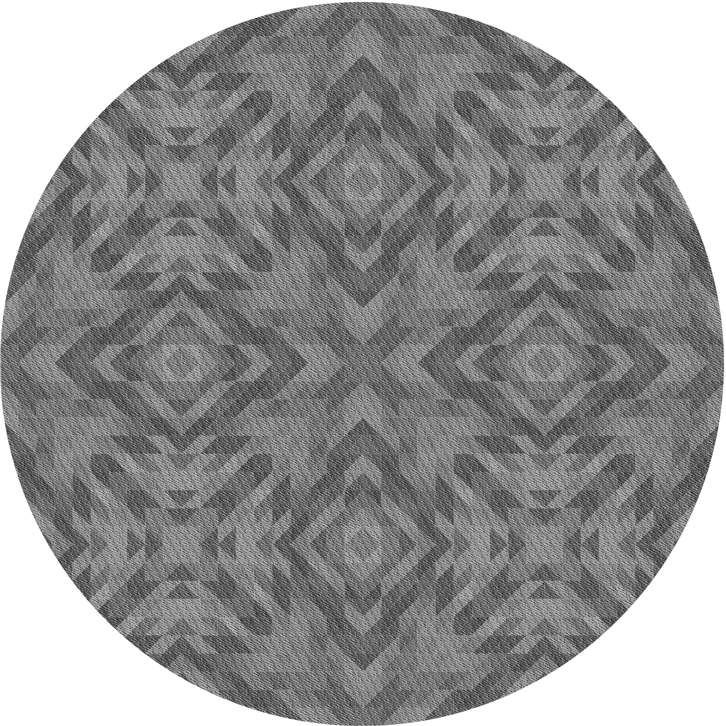Ahgly Company Indoor Round Patterned Gray Dolphin Gray Area Rugs, 8 ...