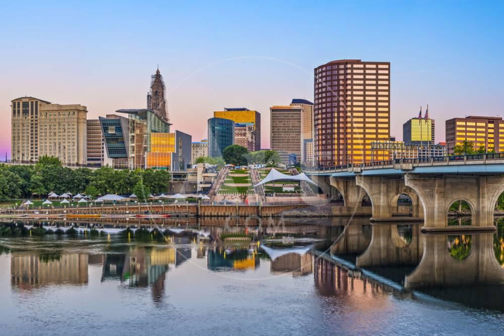 Skyline of Downtown Hartford, Connecticut, Unframed Photographic Print ...