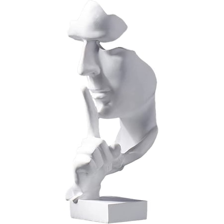 Thinker Statue Silence is Gold Abstract Art Figurine Creative Abstract ...