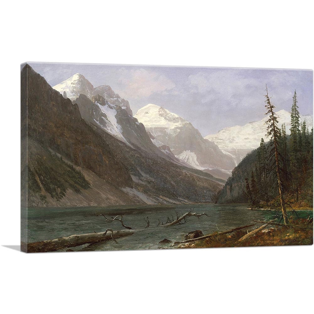 ARTCANVAS Canadian Rockies Lake Louise 1889 Canvas Art Print by Albert Bierstadt - Size: 18" x ...