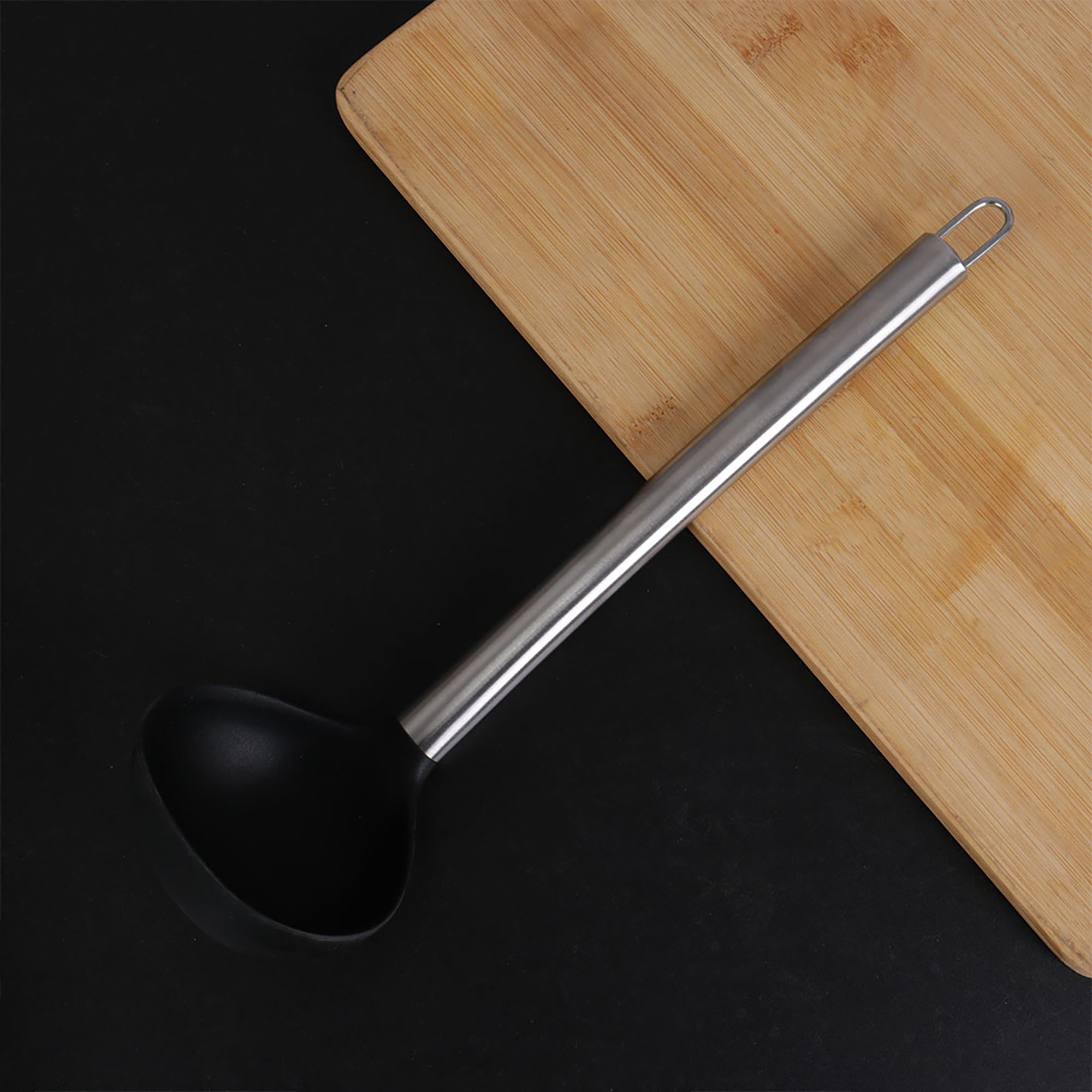 12 4 Inch Silicone Soup Ladle Spoon Restaurant Stainless Steel Handle 12 4 Inch Silicone Soup Ladle Spoon Restaurant Stainless Steel Handle