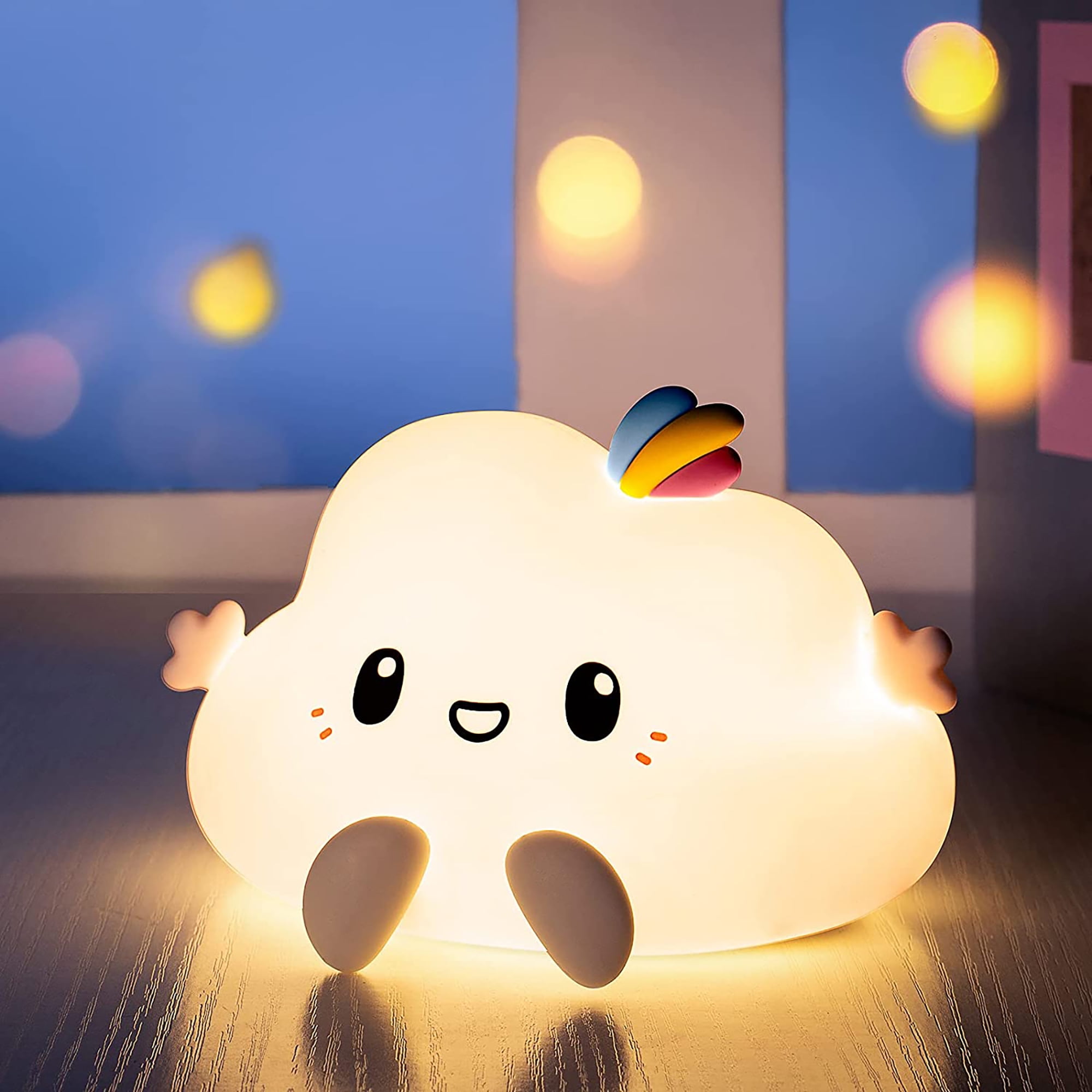 Mubarek Cute Cloud Night Light for Kids Girls,LED Silicone Nursery Baby ...