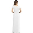Asklazy Womens Short Sleeve Loose Plain Maxi Dresses Casual Long