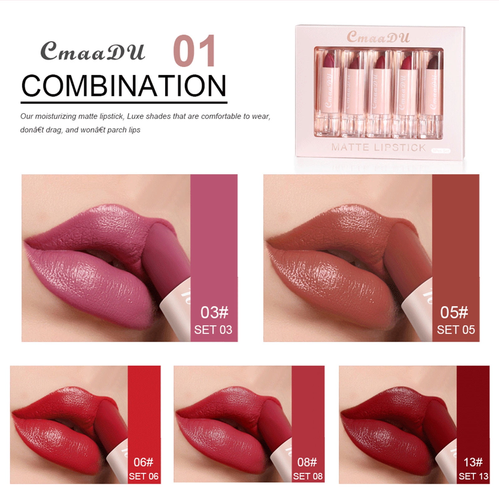 Fiudx Set Off Labiales, Brillo Labial Hidratante Semimate, Labial de ...