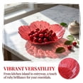 Unique Bargains Flower Petal Shaped Trinket Scalloped Tray Red 6.3"L x ...