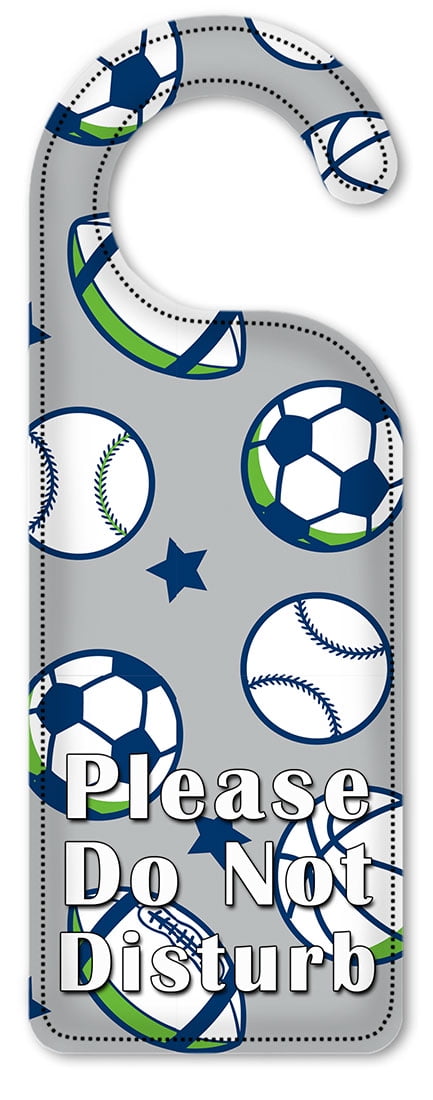 Do Not Disturb Door Knob Hanger Sign - Sports Balls - Walmart.com