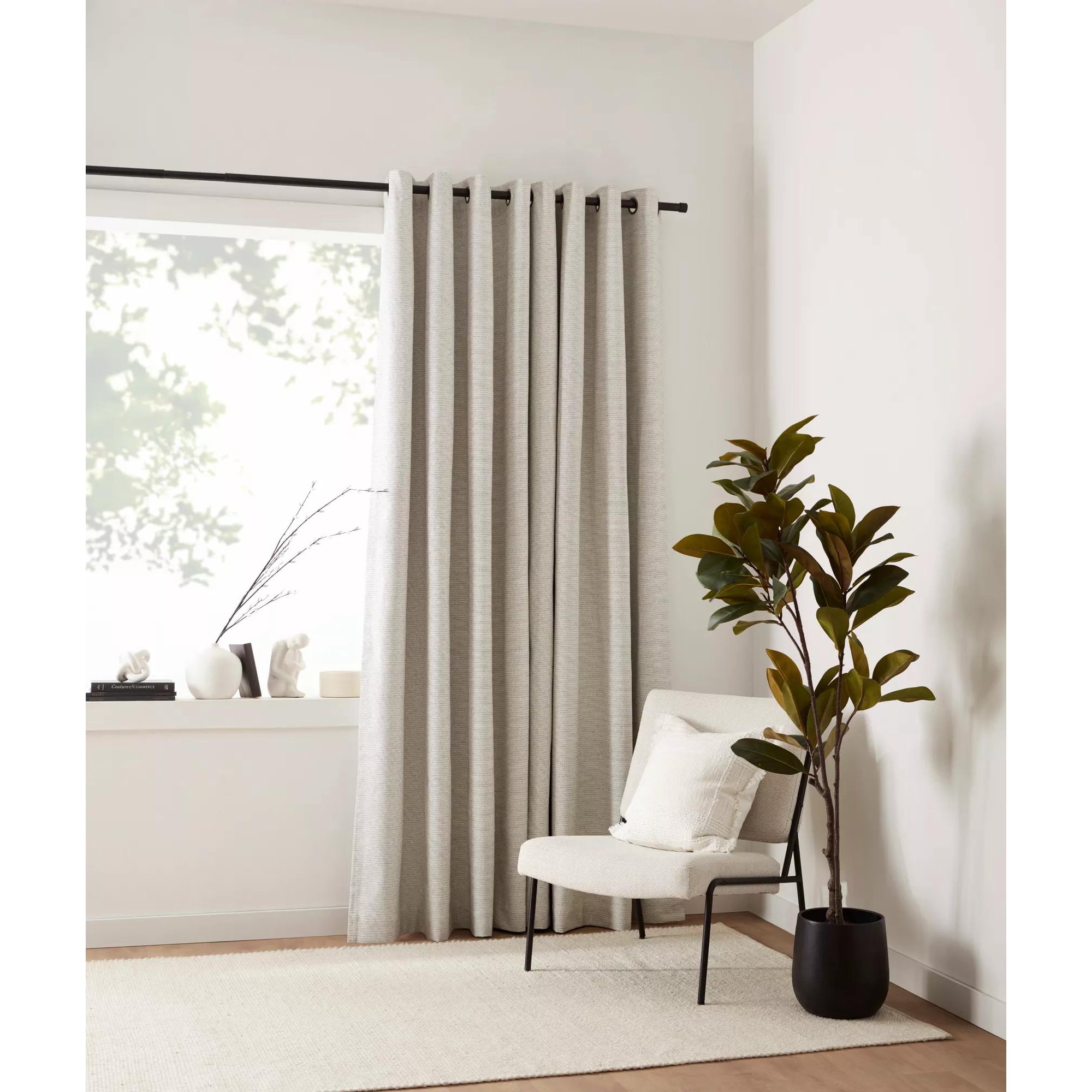 Click here for Bouclair White Poca Blackout Curtain 54x84 In (137... prices