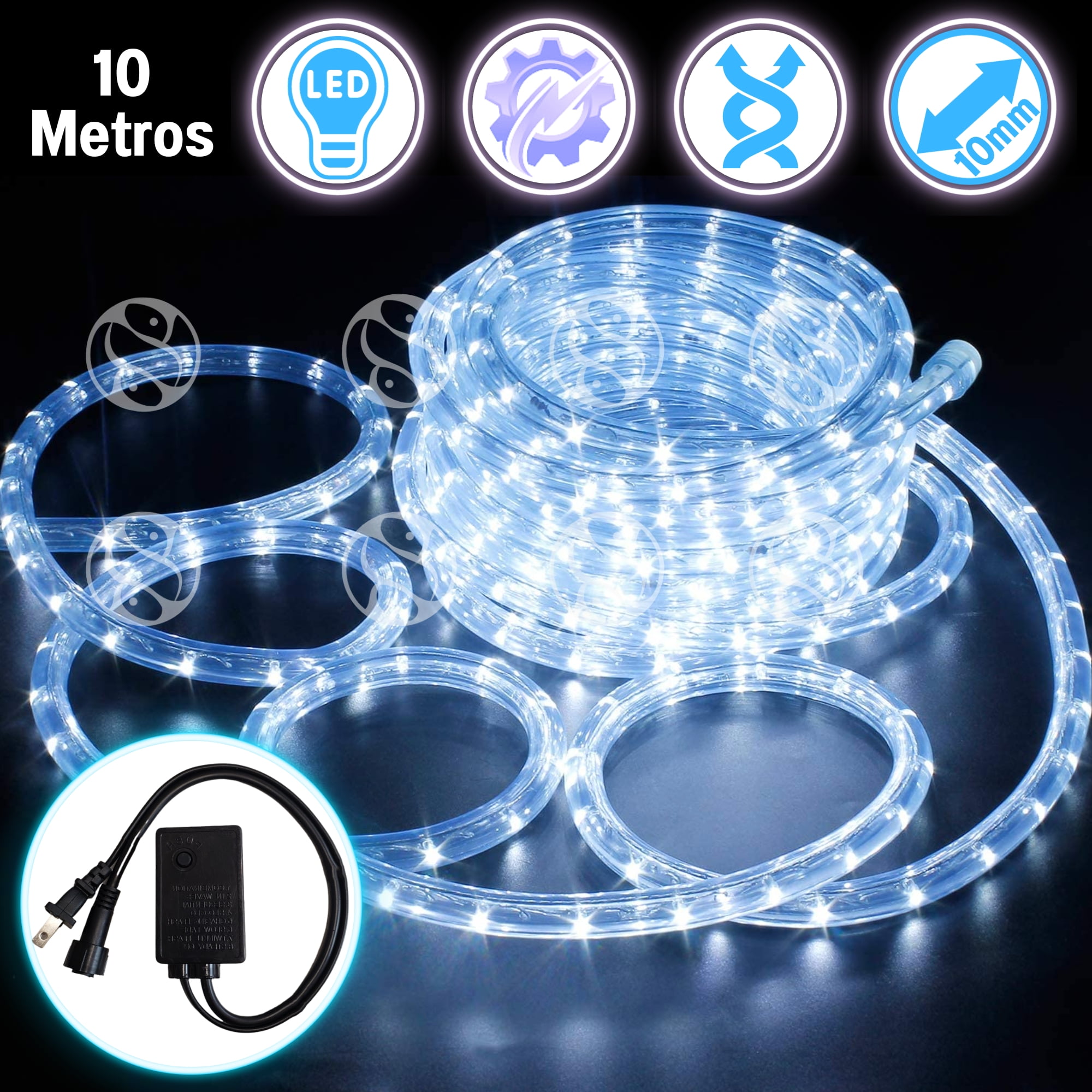 Manguera navideña decorativa luz led Blanco frio 10 metros DOSYU DY ...