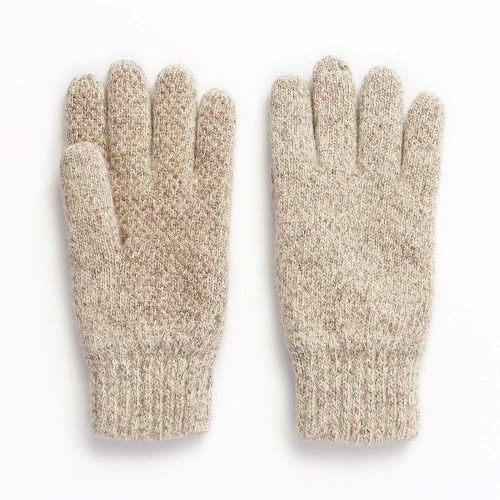 Click here for Slabsoy Mens Ragg Wool Full Finger Gloves - Oatmea... prices