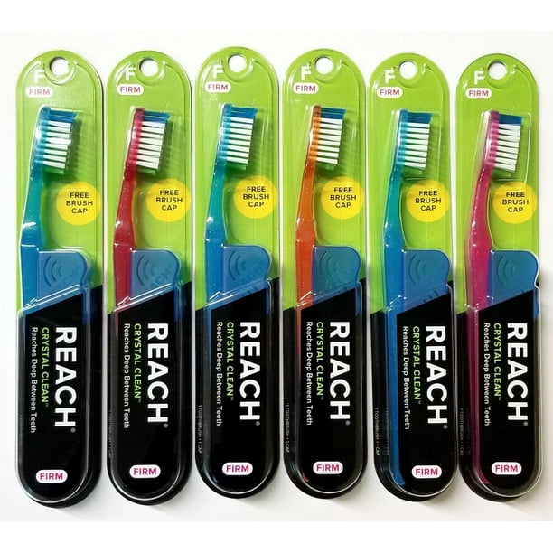 6 Reach Toothbrush Crystal Clean FIRM Bristles Hard Toothbrushes with ...