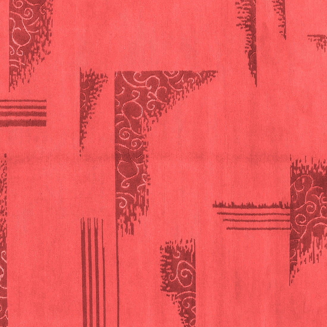 Ahgly Company Indoor Square Abstract Red Modern Area Rugs, 4' Square ...