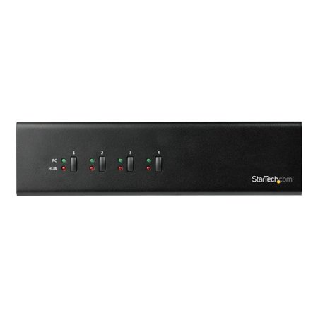 StarTech.com 4 Port Dual Monitor DVI KVM Switch - Dual Screen Display Compact USB KVM Switch ...