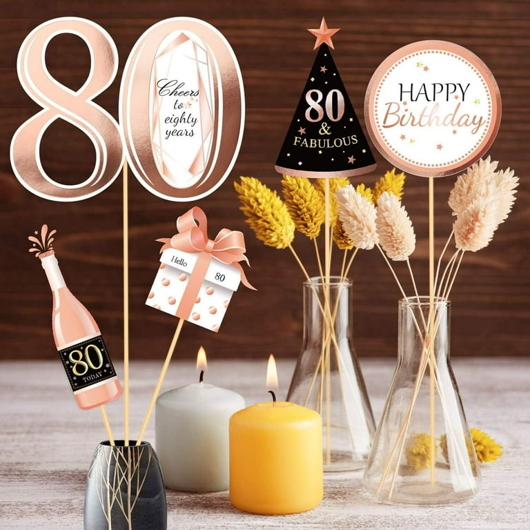 80th Birthday Decorations Centerpieces Birthday Gold Table Party