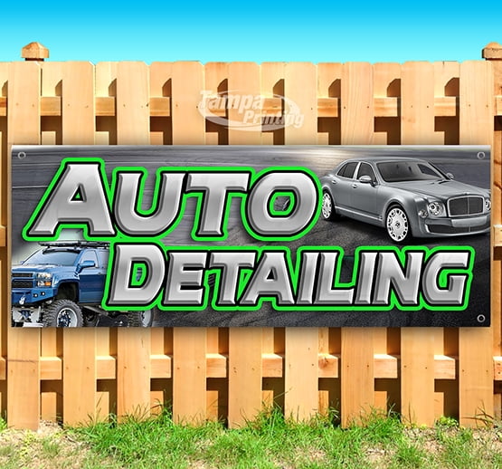 Auto Detailing 13 oz Vinyl Banner With Metal Grommets - Walmart.com