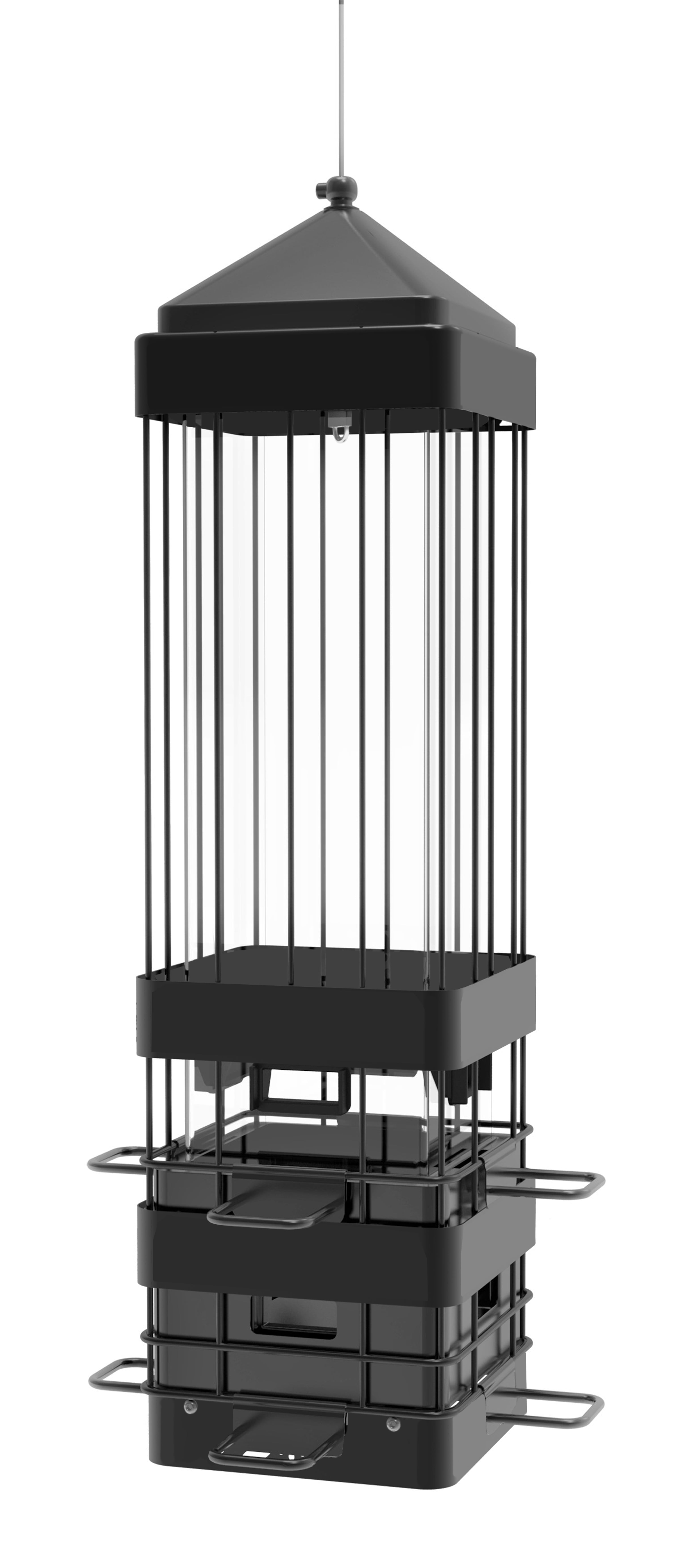 Squirrel Shield Metal Squirrel Proof Advantage Cage Feeder 3.2QT, Black ...