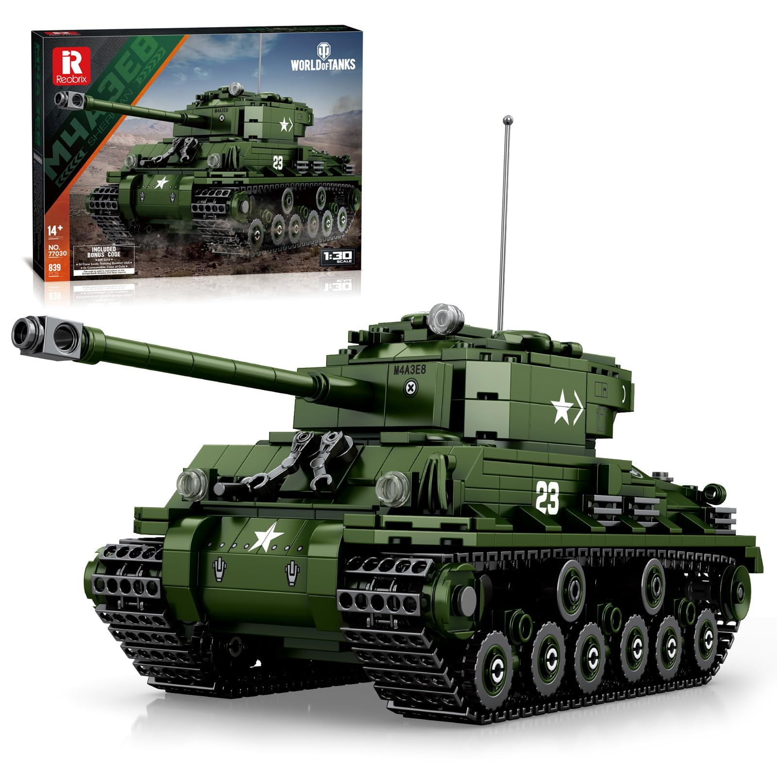 Click here for Reobrix Sherman M4 Tank Building Block Set  Ww2 Mi... prices