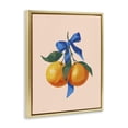 Stupell Industries Two Oranges with Blue Bow Gold Framed Floater Canvas ...