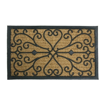 Rubber-Cal "Casablanca" Blue - Outdoor Coco Mats - 18" x 30" - Walmart.com