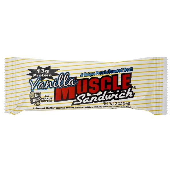 Muscle Sandwich Protein Bar, Vanilla, 13g Protein, 12 Ct - Walmart.com