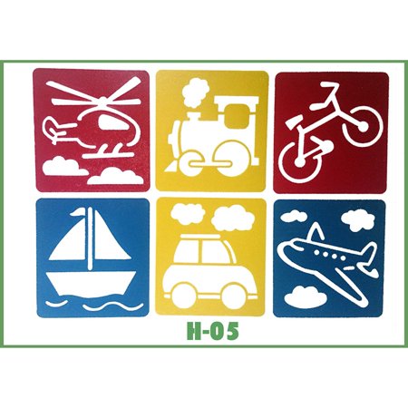 Children drawing Pattern with Different Shape Environmental Stencil for ...