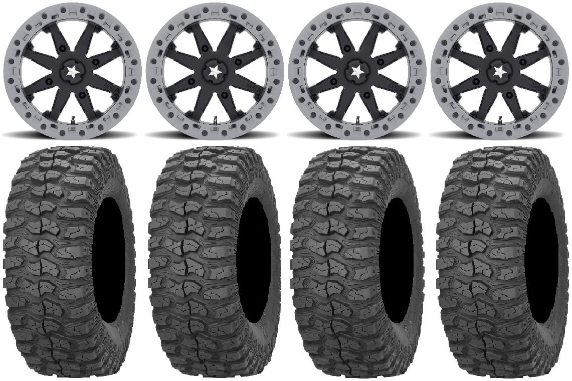 MSA Lok2 Beadlock 15" UTV Wheels 32" Rock-A-Billy Tires Polaris RZR XP ...