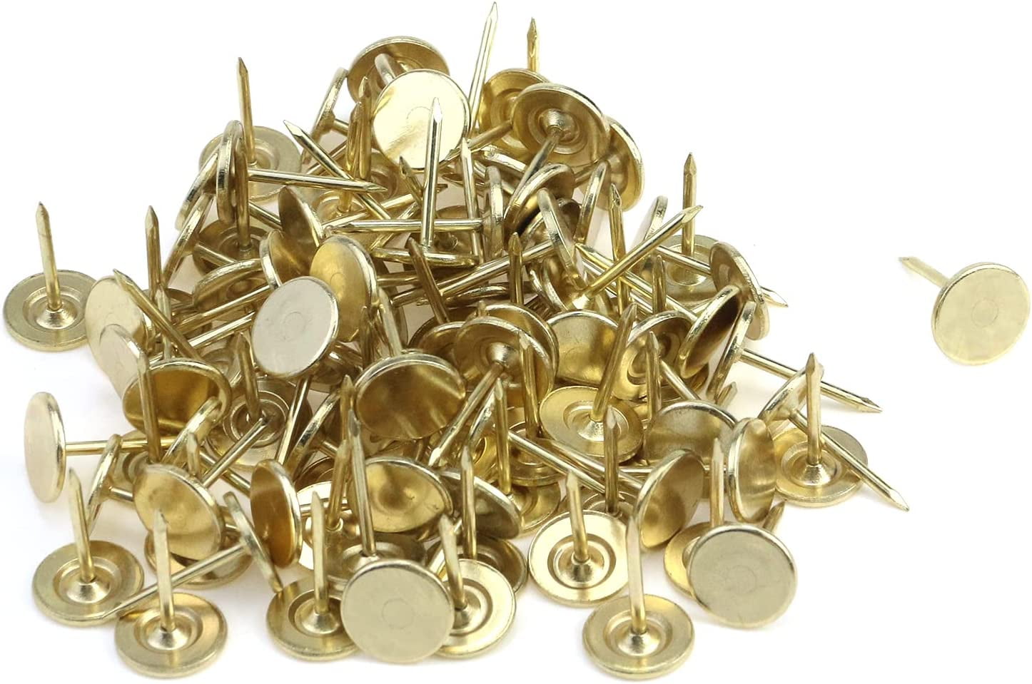 Golden Thumb Tacks Push Pins 11×17mm Map Flat Push Pins 100PCS for Mark ...