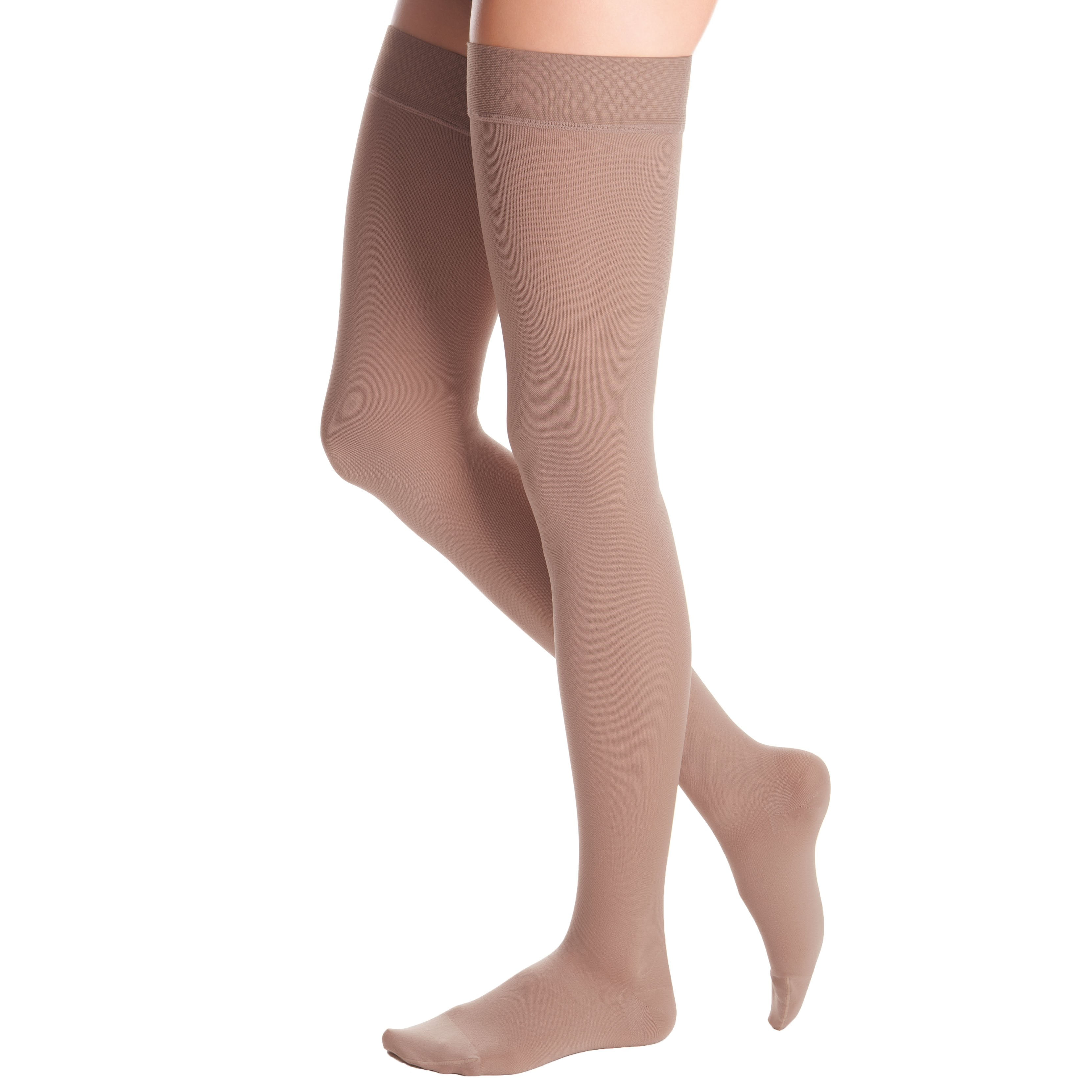 duomed Advantage Soft Opaque 30-40 mmHg Thigh High Closed Toe w/Top ...