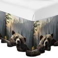 Bear Bed Skirt California King Size 16 Inch Drop, Animal Wood Fence ...
