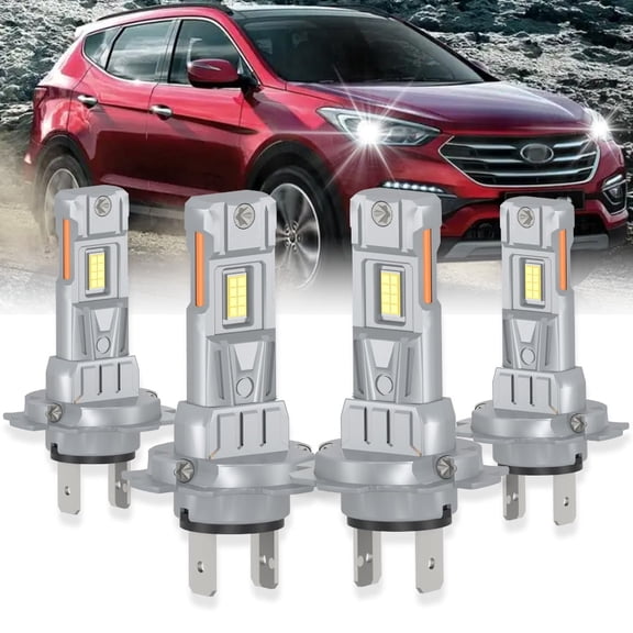 LED Headlight Bulbs H7 Combo Fit for Hyundai Tucson 2016-2018,H7 High ...