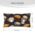Bread & Coffee Print Black Pillow Cases Standard Size, Soft Pillow ...
