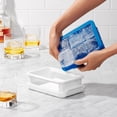 OXO Silicone Large Square Ice Cube Tray with Removable Cover, Navy ...