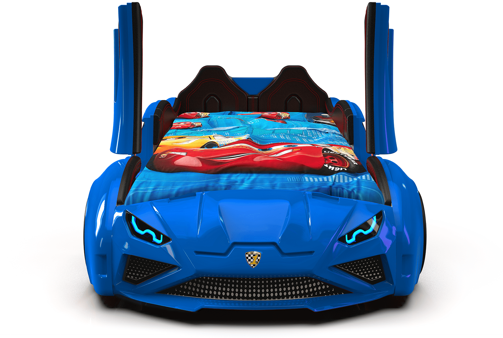 LAMBO RX Twin Race Car Bed with LED & Sound FX, Kids Racecar Bedroom ...